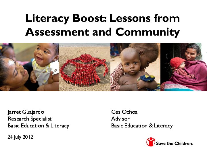 Save the Children Presentation on Literacy Boost: Lessons from ...